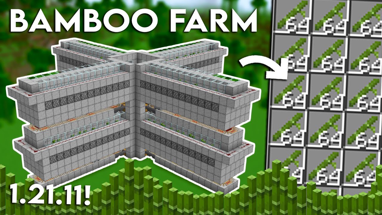 MINECRAFT EASY AUTOMATIC BAMBOO FARM 1.21.11 TUTORIAL