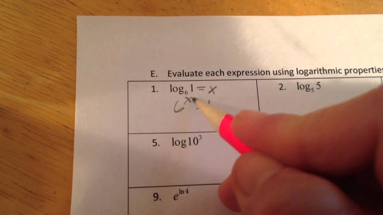 Log Basics Worksheet