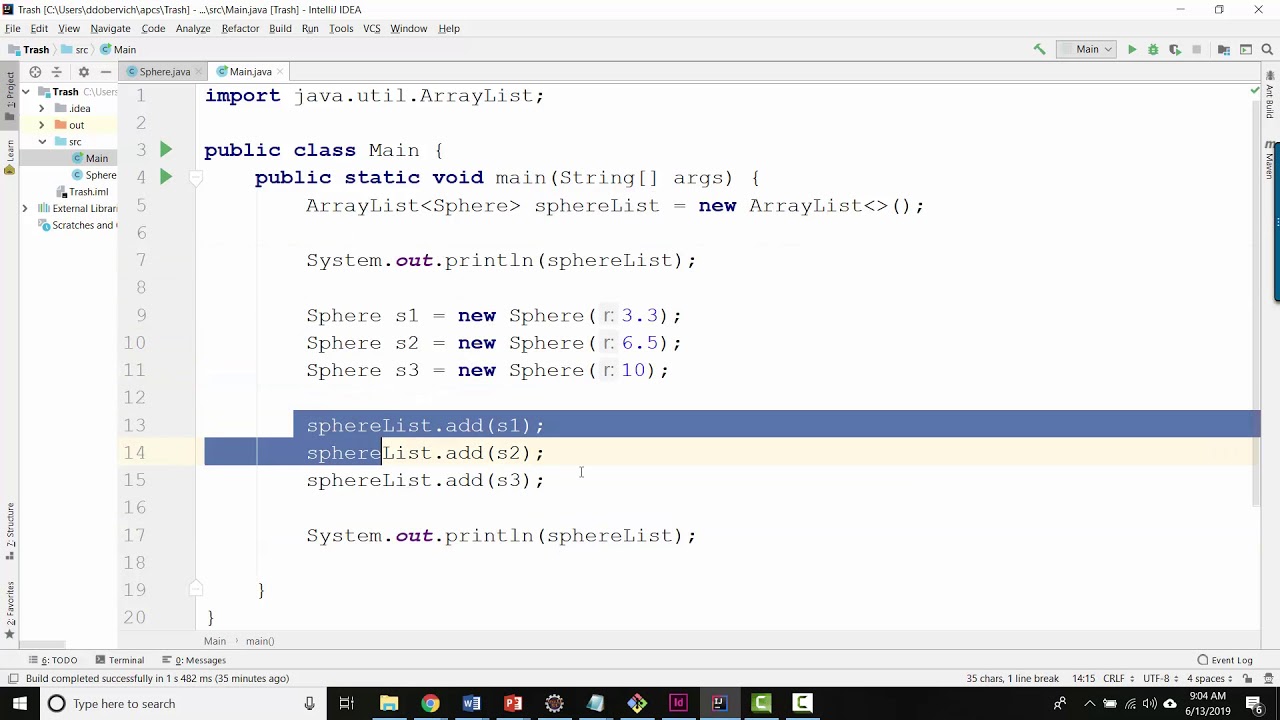 Set 4 - Adding objects to an ArrayList