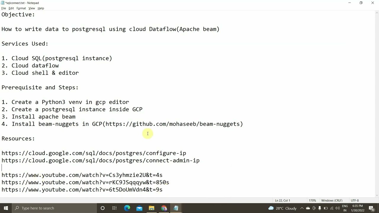 How to write data to PostgreSQL using cloud Dataflow(Apache beam)