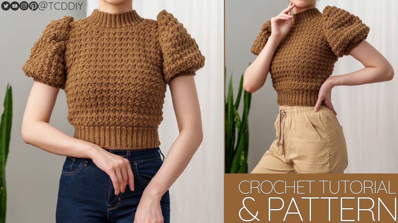 How to Crochet: Puff Sleeve Top | Pattern & Tutorial DIY