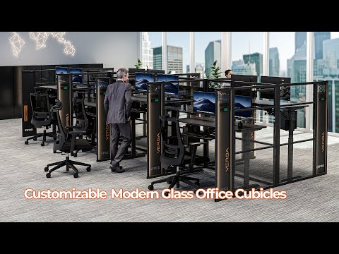 Versatables Q-Bee Cube Glass Office Cubicles - CLOTH Modules