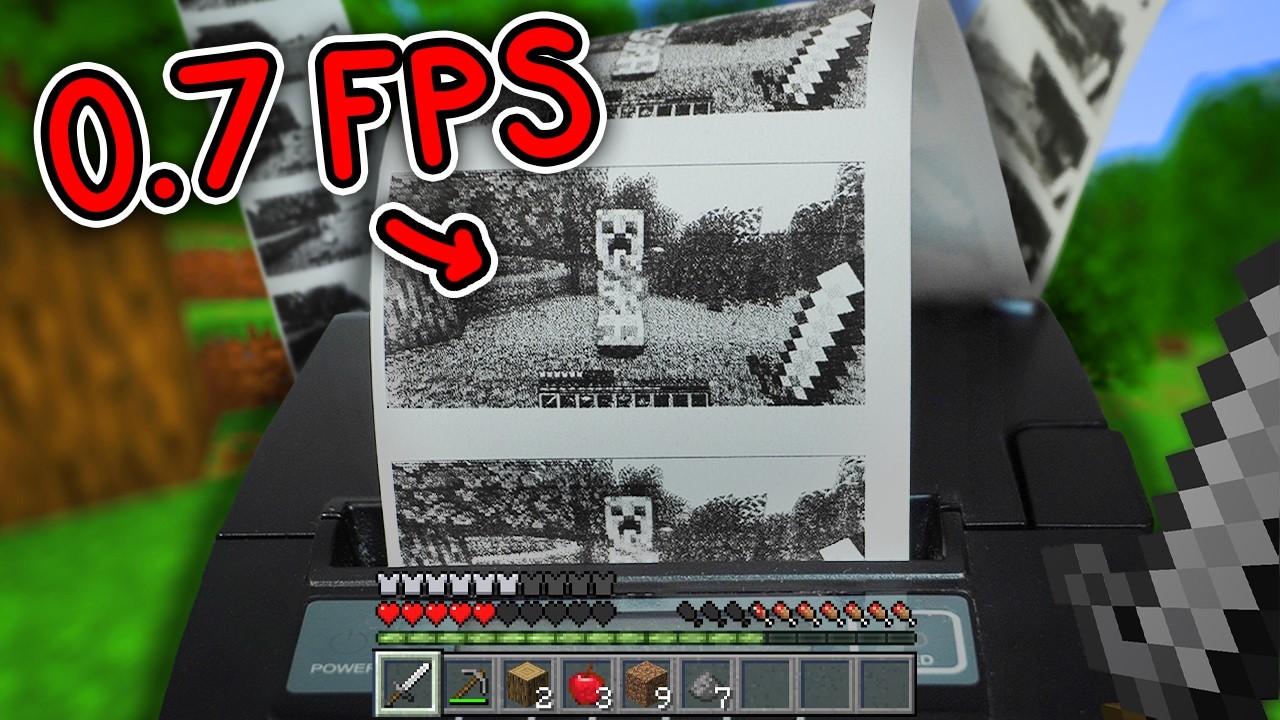 I actually beat Minecraft on a receipt printer