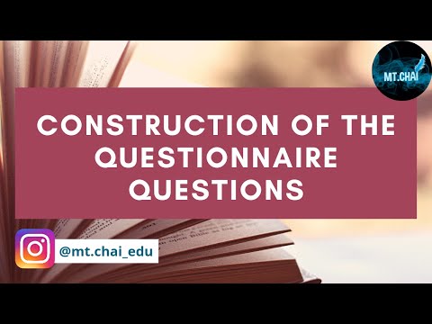 CONSTRUCTION OF THE QUESTIONNAIRE QUESTIONS |ADOPTED QUESTIONNAIRE |ADAPTED QUESTIONNAIRE