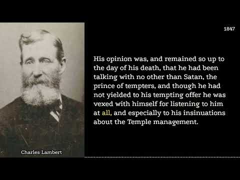 Lucifer Attempts To Hire Charles Lambert - A Nauvoo Temple Worker