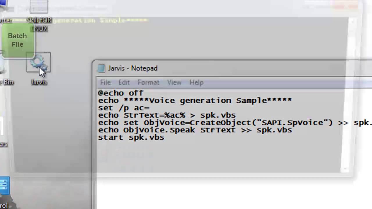 Talking Application Using Batch and VBScript