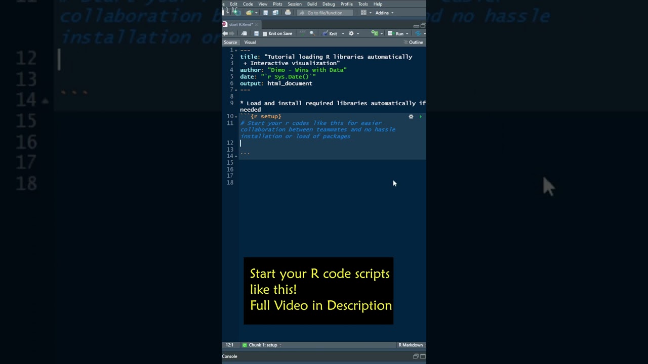 Start all your R codes with this code snippet #rstats #shorts