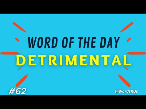 Detrimental - Word of the Day | #62 | Improve your English Vocabulary | Learn Vocabulary