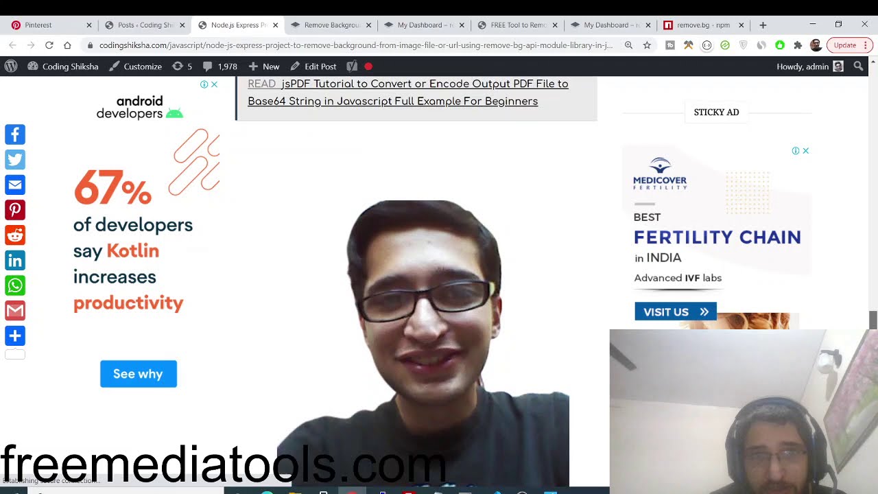 Node.js Express Project to Remove Background From Image File or URL Using remove.bg API Module