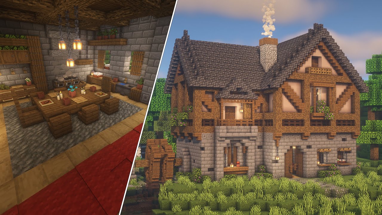 Minecraft Big Cottage House Interior