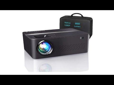 JIFAR Native 1080p Projector with a Bag,9000 Lux 4k Projector for Outdoor Movies with 450in Display
