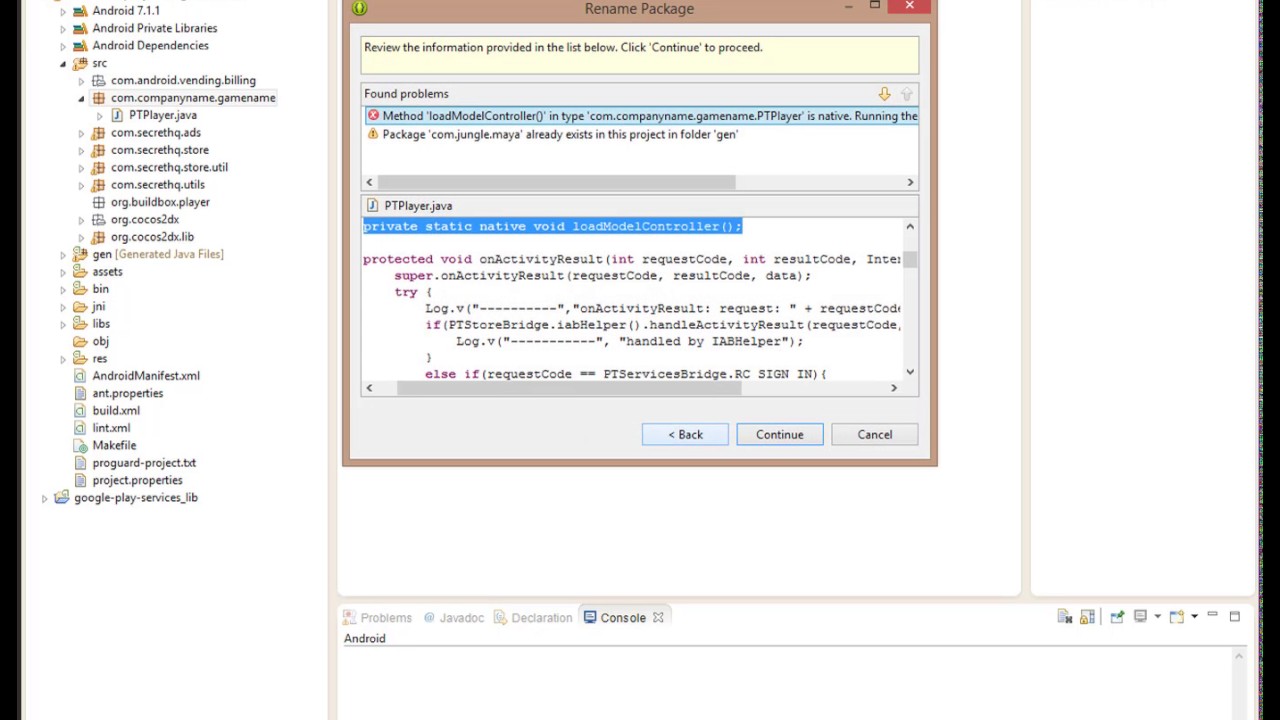 Change package name  in Eclipse