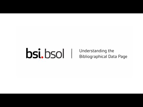 Understanding the bibliographical data page with British Standards Online (BSOL)