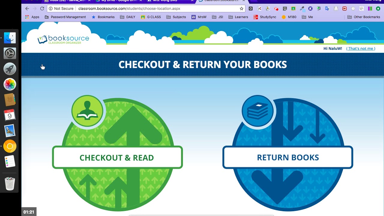 Booksource Classroom -Check in/out