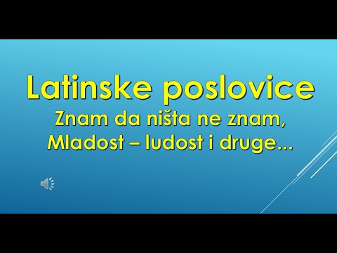 LATINSKE IZREKE, LATINSKI CITATI ,POSLOVICE ( lAPSUS CALAMI,LAPSUS LINGUAE...)
