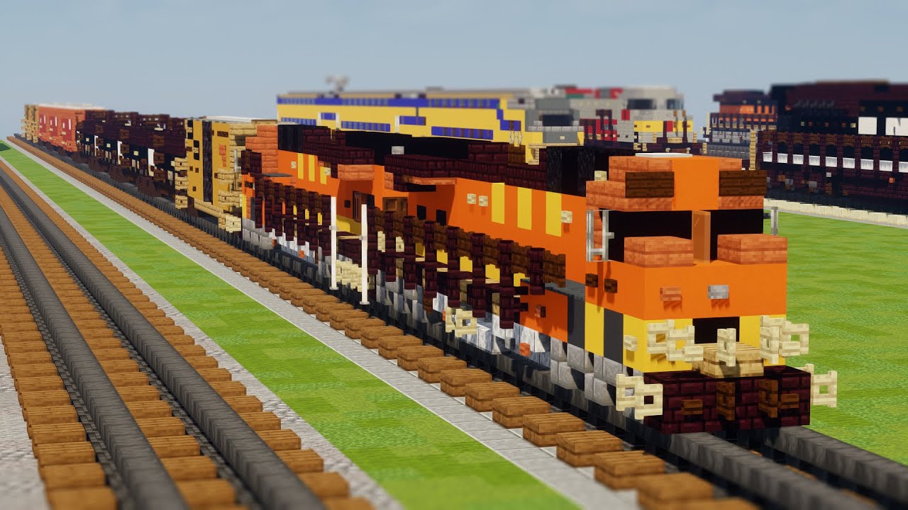 Minecraft 1:1 Scale Freight Train Cars Tutorial