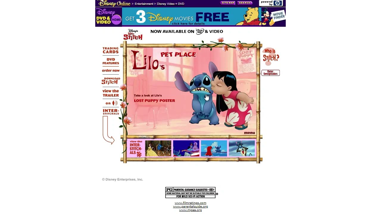 Lilo & Stitch Flash Website in 2002
