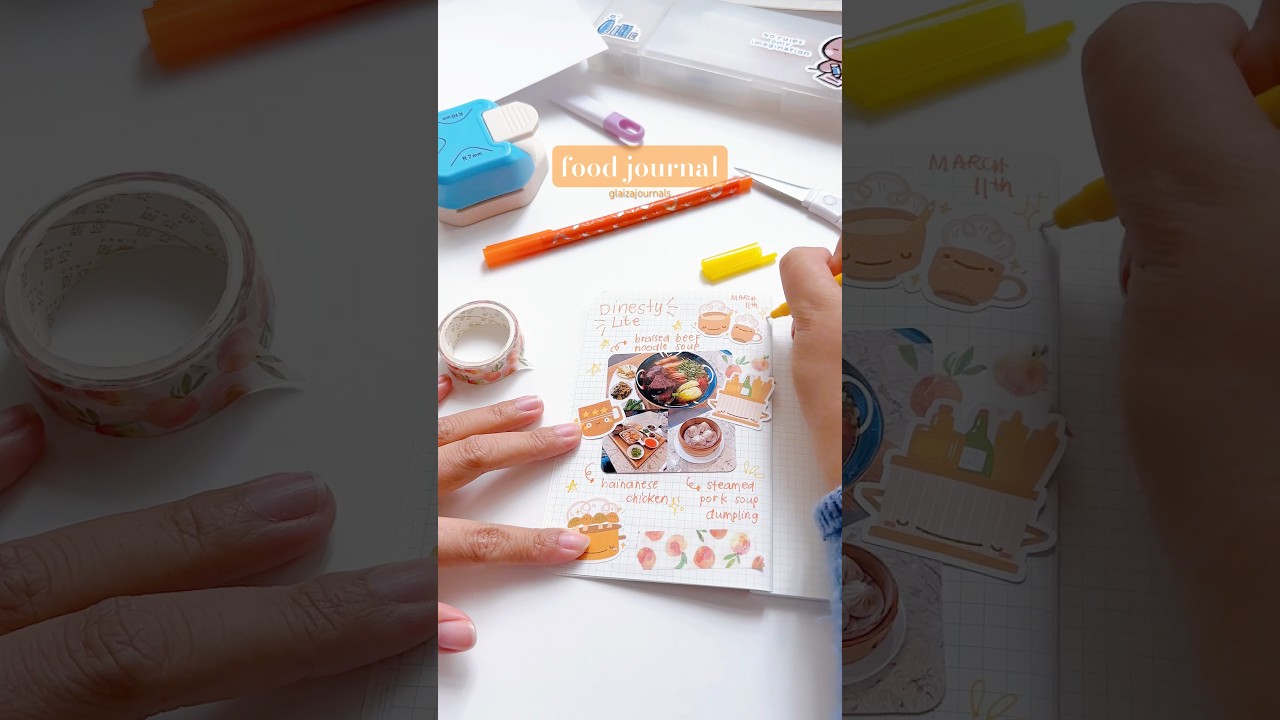 ASMR journal with me | food journal 🥟 #journalwithme