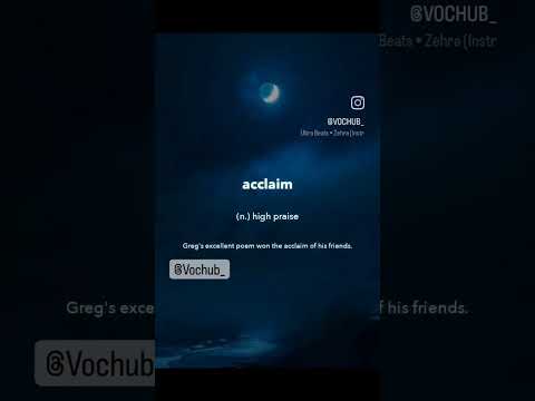 Acclaim Word Meaning and usage #acclaim#vochub #shorts#short #education#vocabulary #vocab#dictionary