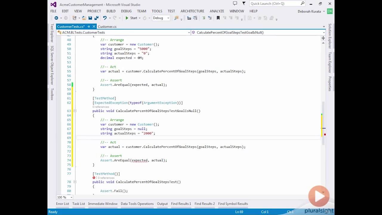 Unit tests and exceptions