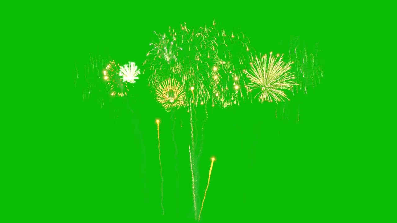 Fireworks Display Green Screen | Colorful Fireworks Animation for Video Editing | Chroma Key Footage