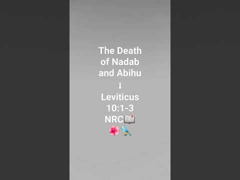 The Death of Nadab and Abihu: Leviticus 10:1-3 NIV #bible #warning #respect #honor #obedience