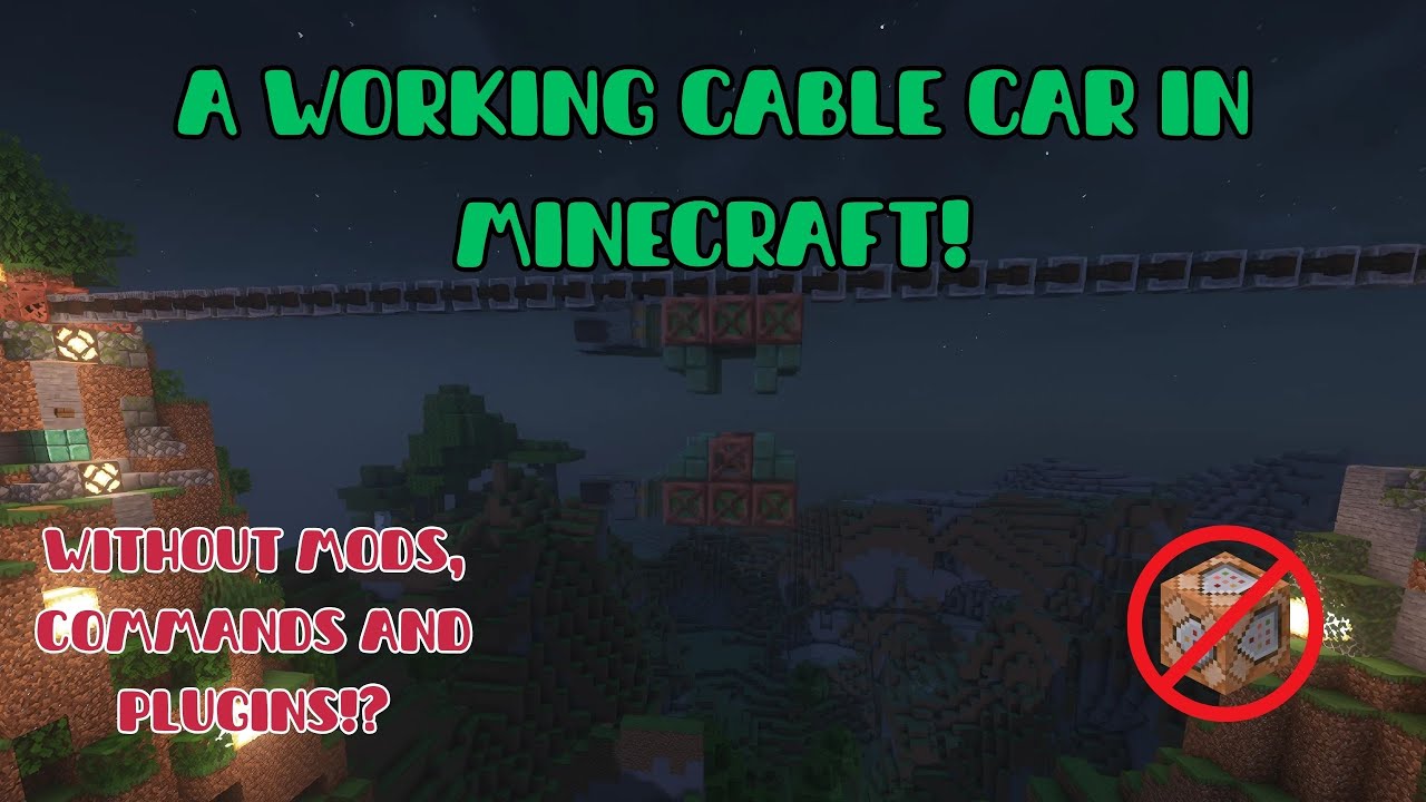 Cable car in minecraft without mods, plugins or commands!? Cableway Java edition #minecraft