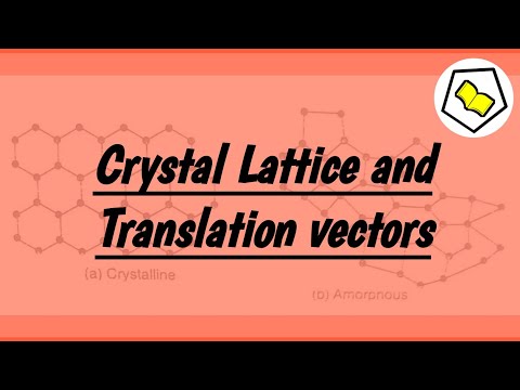 Crystal lattice and Translation vectors | Crystallography.