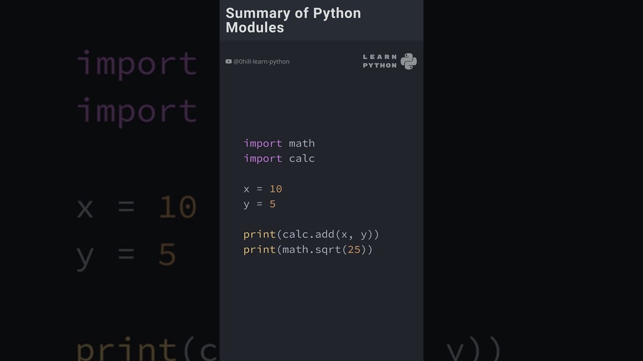 Modules in Python #coding #learnpython #programming #pythonlearning #python #code
