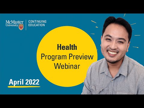 Health Program Preview – Presented by McMaster Continuing Education