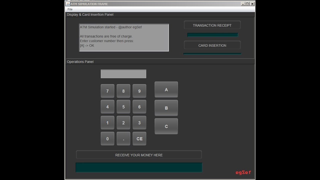 Prog. Project ATM Simulator GUI (Java Swing)