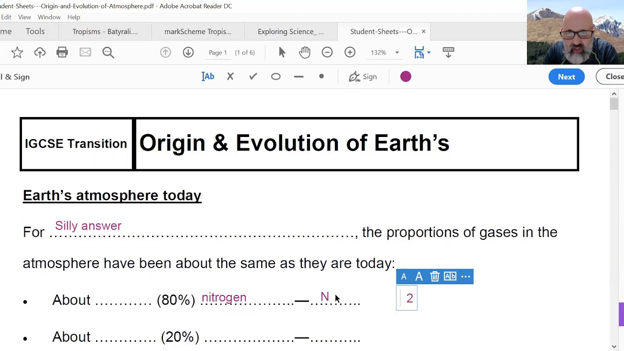 Typing into Atmosphere pdf worksheets