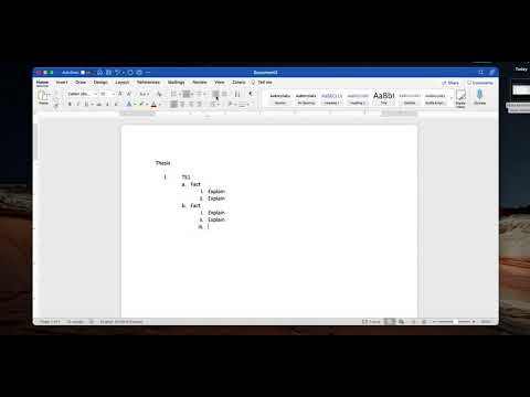 Format Your Outline Using Word