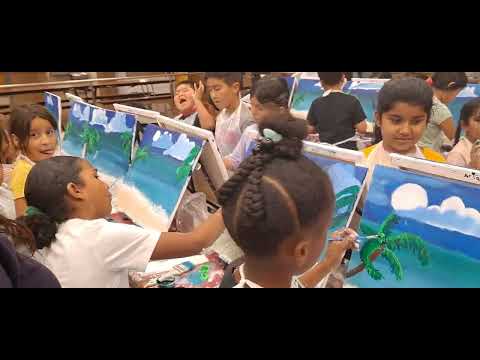 Tilley Elementary K-3rd grade painting the Beach