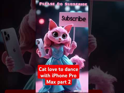 Cat love to dancing with iPhone Pro Max part 2 🤣🐱 #ai #cat #mycat #aicartoon