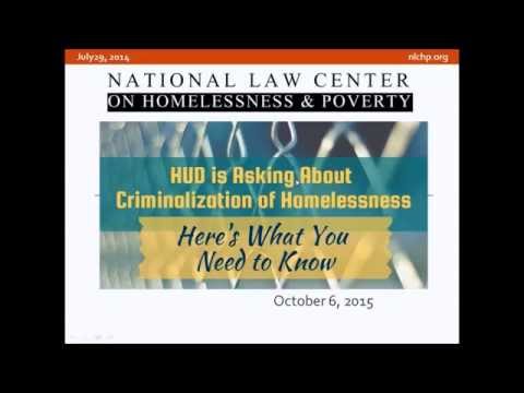 Webinar - HUD Is Asking About Criminalization of Homelessness: What You Need To Know