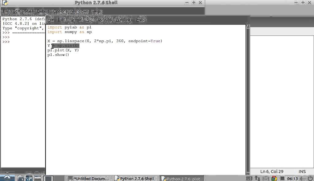 Python plot sin, cos and tan, using pylab and numpy