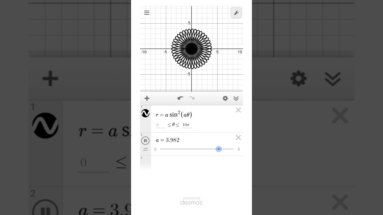 polar curve in desmos graphing calculator #desmos #math #animation#mathematics #mathanimation#graph