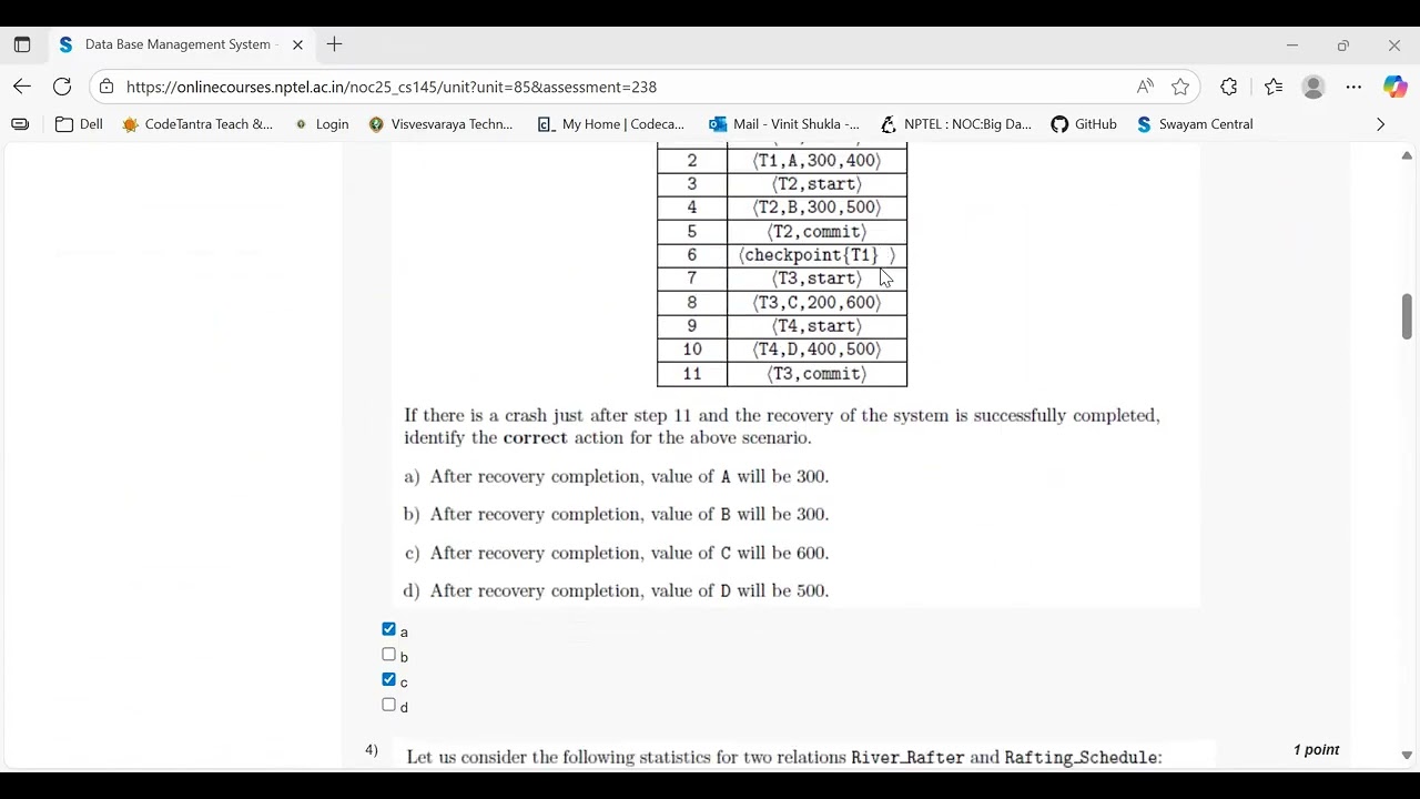 NPTEL DBMS Week 8 Assignment 8 Solutions 2025