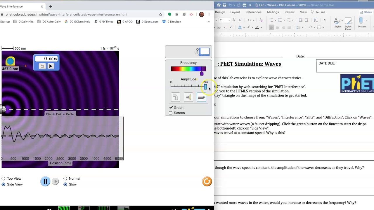 PhET Waves Lab - Walkthrough