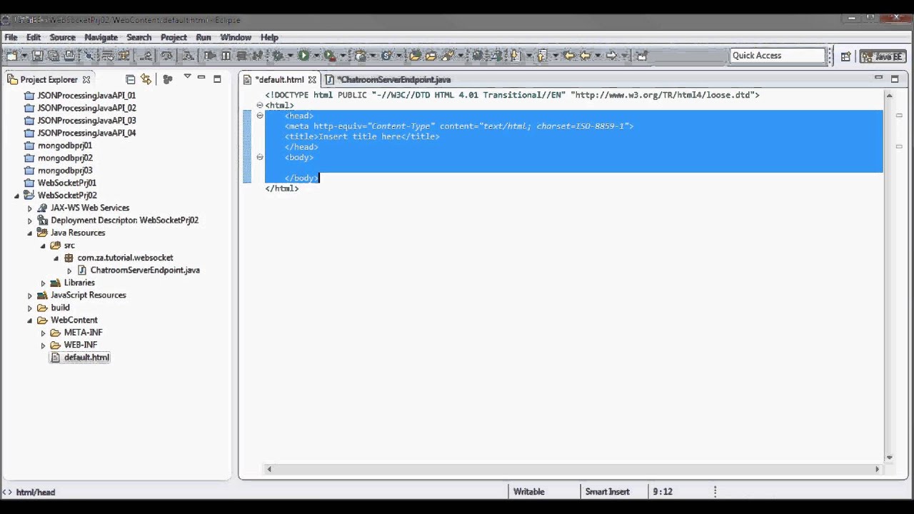 WebSocket Prototype Project 02 (Simple chatroom web app. - Java ServerEndpoint + JavaScript Client)