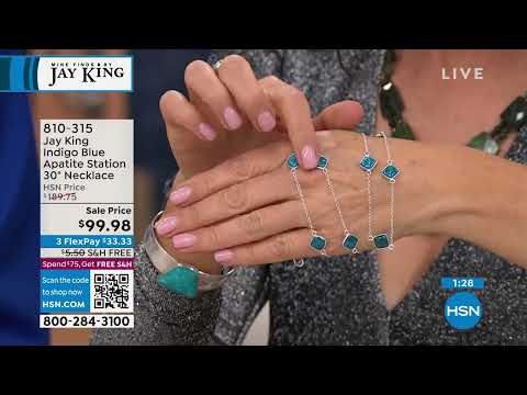 Jay King Indigo Blue Apatite Station 30" Chain Necklace