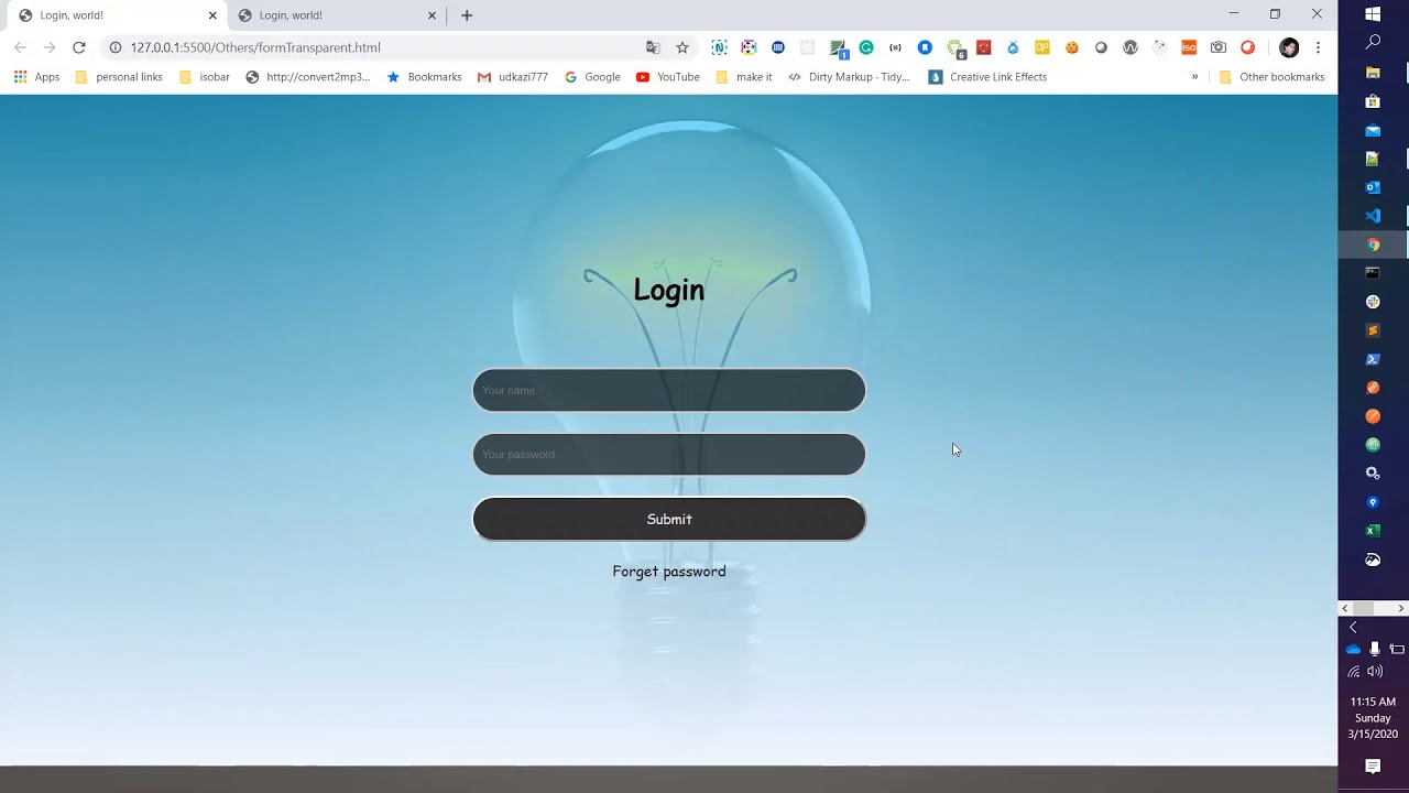Login form  design in html5 and css5  | HTML5 & CSS3