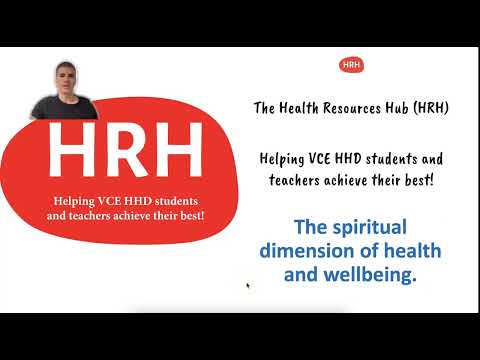 The spiritual dimension of health and wellbeing.