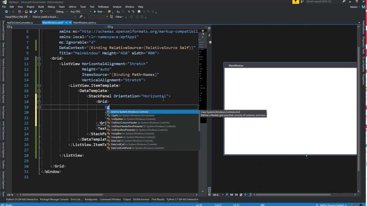 Wpf ListView Items Template example