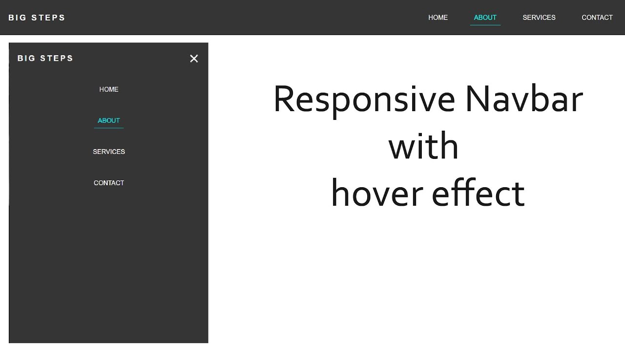 Responsive navbar with hover effect