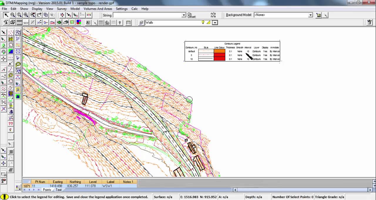 Topographic Processing - 20 Contour line legend