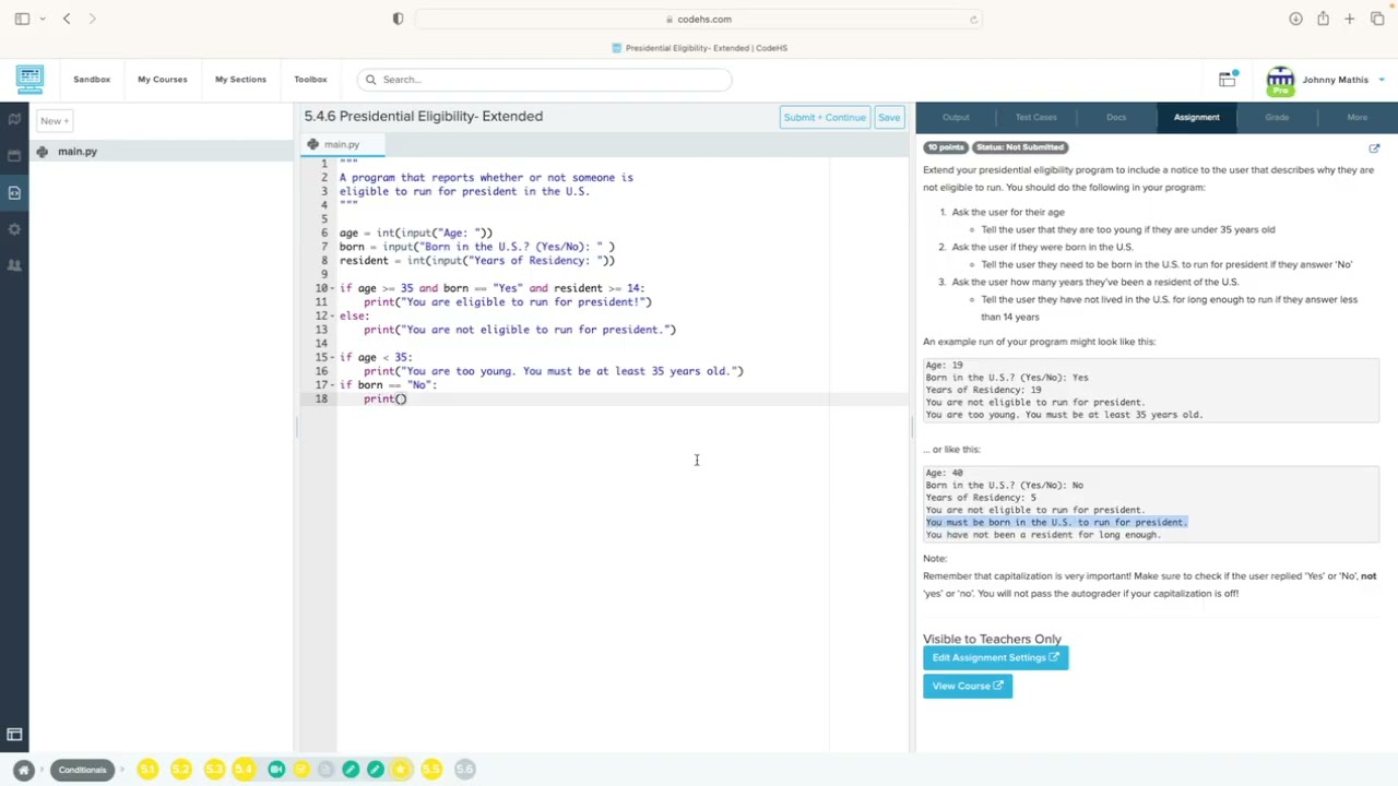 Codehs Python 5 4 Video Tutorial  Logical Operators Part 2