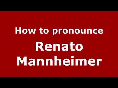 How to pronounce Renato Mannheimer (Italian/Italy) - PronounceNames.com