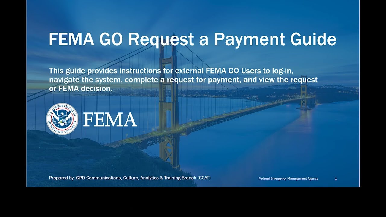 FEMA GO Request a Payment Guide